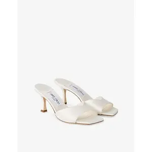 JIMMY CHOO Skye 70 Single-strap Leather Heeled Mules - Ivory