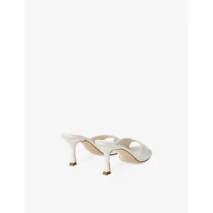 JIMMY CHOO Skye 70 Single-strap Leather Heeled Mules - Ivory
