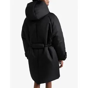 Prada Brand-plaque Funnel-neck Shell-down Coat