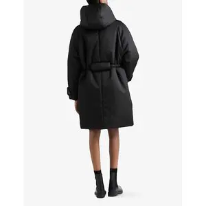 Prada Brand-plaque Funnel-neck Shell-down Coat