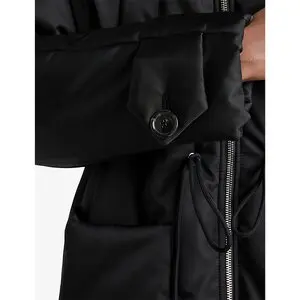 Prada Brand-plaque Funnel-neck Shell-down Coat