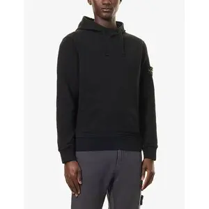 Stone Island Cotton-jersey Hoody With Kangaroo Pocket And Brand Badge - Black