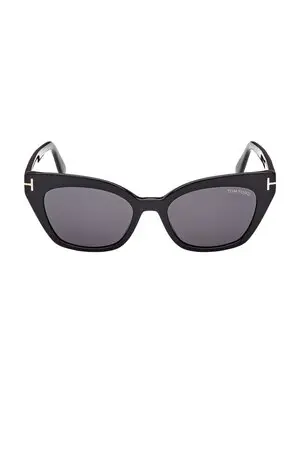 TOM FORD Juliette Sunglasses - Shiny Black & Smoke