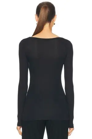 Balenciaga Long Sleeve Decollete Top