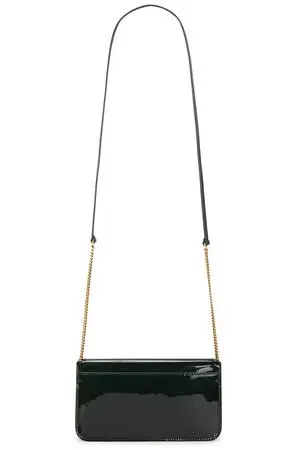 Saint Laurent Phone Holder In Dark Green - Fir Leaf