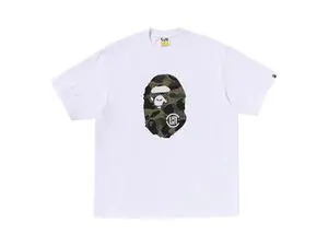 A BATHING APE X Clot Camo Ape Head T-shirt - White