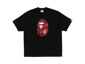A BATHING APE X Clot Camo Ape Head T-shirt - Black