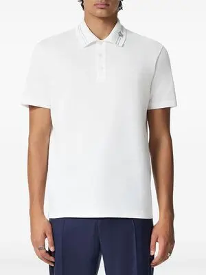 Versace Medusa-embroidered Cotton Polo Shirt - White