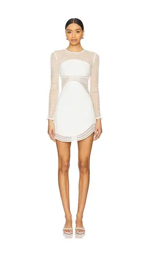 Simkhai Blaise Mini Dress With Crochet Sleeves - Ivory