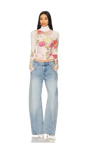 AFRM Zadie Mesh Top - Falling Roses