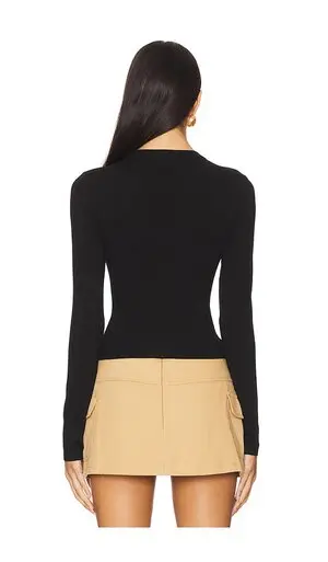 ALL THE WAYS Viola Top Button-front Knit - Black
