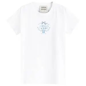 DAMSON MADDER Flower Basket Shrunken T-shirt - White