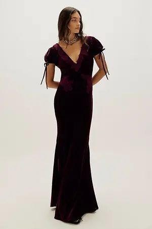 NIGEL PRESTON Velvet Maxi Dress - Brassica