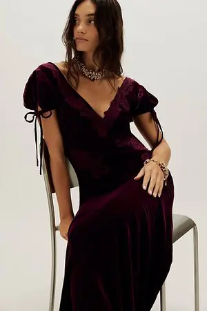 NIGEL PRESTON Velvet Maxi Dress - Brassica