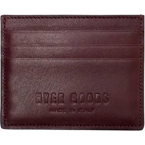 HYER GOODS Upcycled Italian Leather Certo Card Wallet - Burgundy