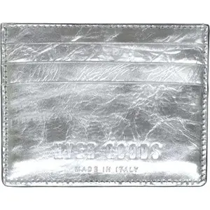HYER GOODS Upcycled Italian Leather Certo Card Wallet - Silver