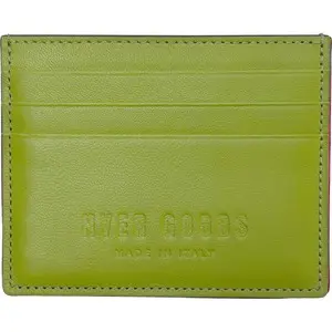 HYER GOODS Upcycled Italian Leather Certo Card Wallet - Vert Anis