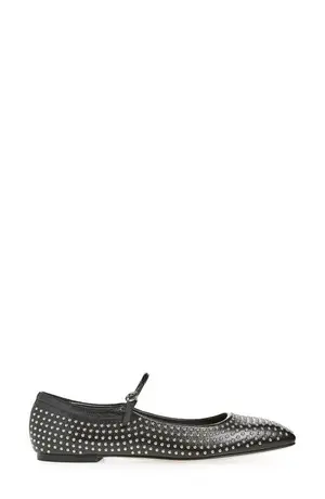 AeydĒ Uma Studded Mary Jane Flat - Black