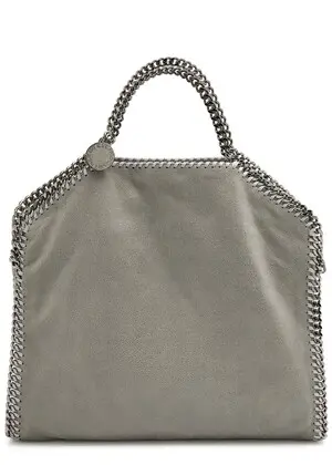 Stella McCartney Falabella Metallic Faux Leather Tote Grey