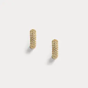 Ralph Lauren Gold-plated Brass Pavé Huggie Earrings - Gold/crystal