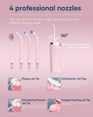 MYSMILE Lp211 Cordless Advanced Water Flossers For Teeth - Pink