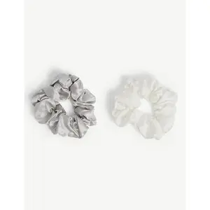 THE WHITE COMPANY Silk Sleep Scrunchies Pack Of Two - Pale Grey
