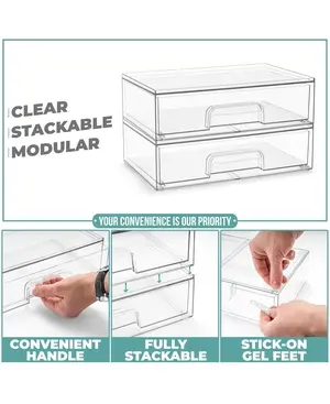 SORBUS Acrylic Drawer Organizers Makeup Case Pull-out Drawers