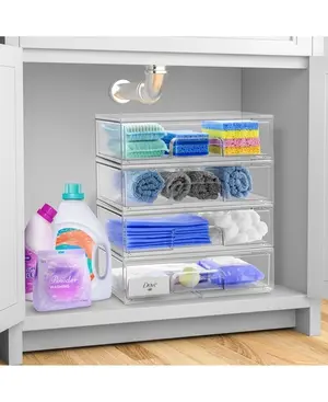 SORBUS Acrylic Drawer Organizers Makeup Case Pull-out Drawers