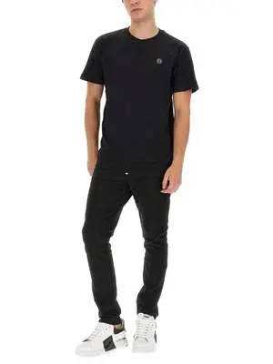 Philipp Plein Logo Print T Shirt - Black