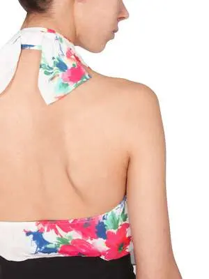 Moschino Floral Print Halter Neck Blouse - Multicolour