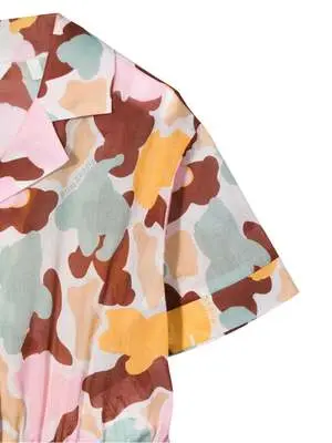Palm Angels Cropped Camouflage Print Shirt