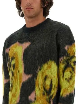 MSGM Underground Pixelled Roses Jersey - Multicolour