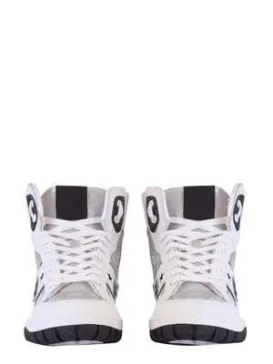 CHIARA FERRAGNI Logomania High Top Sneakers - Silver