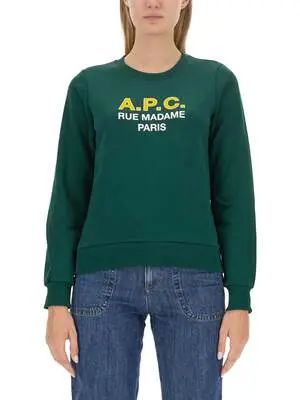 A.p.c. Sweatshirt With Logo - Green