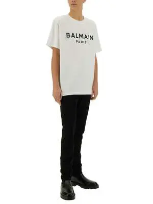 Balmain T Shirt With Logo - White
