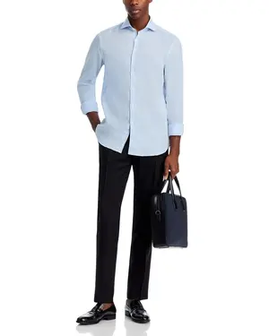 Canali Linen Sport Shirt - Light Blue