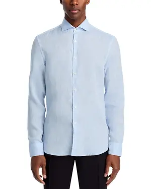 Canali Linen Sport Shirt - Light Blue