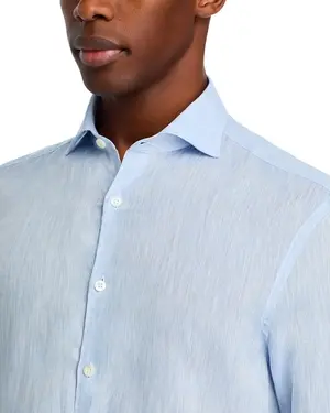 Canali Linen Sport Shirt - Light Blue