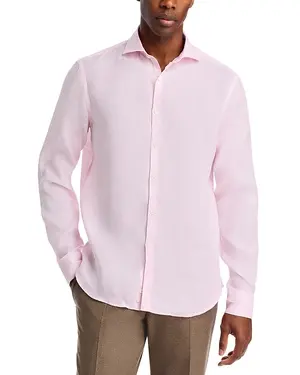 Canali Linen Sport Shirt - Pink