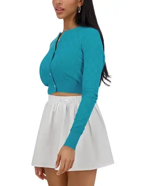 POINT Checker Knit Cardigan - Teal
