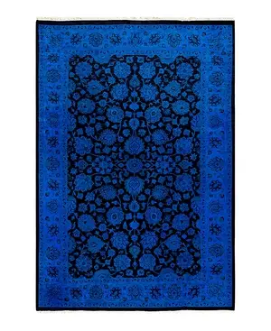 Bloomingdale'S Fine Vibrance M1306 Area Rug, 4'2 X 6 - Blue