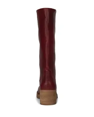 Jeffrey Campbell Tall Square Toe Boots - Red