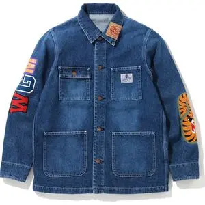 A BATHING APE Shark Denim Coverall Jacket