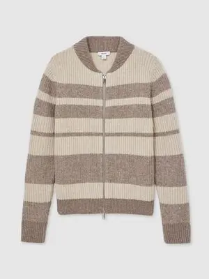 REISS Alexa Wool Striped Cardigan