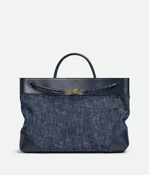 BOTTEGA  VENETA Large Andiamo Top Handle Bag - Navy