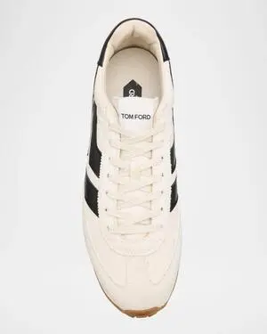 TOM FORD Mick Tech Fabric And Suede Sneakers - White/black