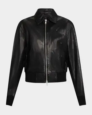 Christopher Esber Christopher Esber Leather Flight Bomber - Black