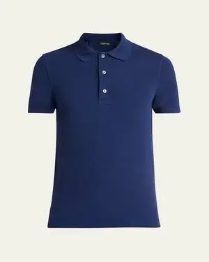 TOM FORD Lyocell Pique Polo Shirt Bright Nav