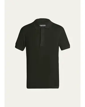 TOM FORD Lyocell Pique Polo Shirt Teak