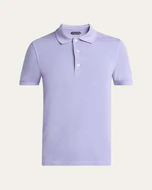 TOM FORD Lyocell Pique Polo Shirt Violet
